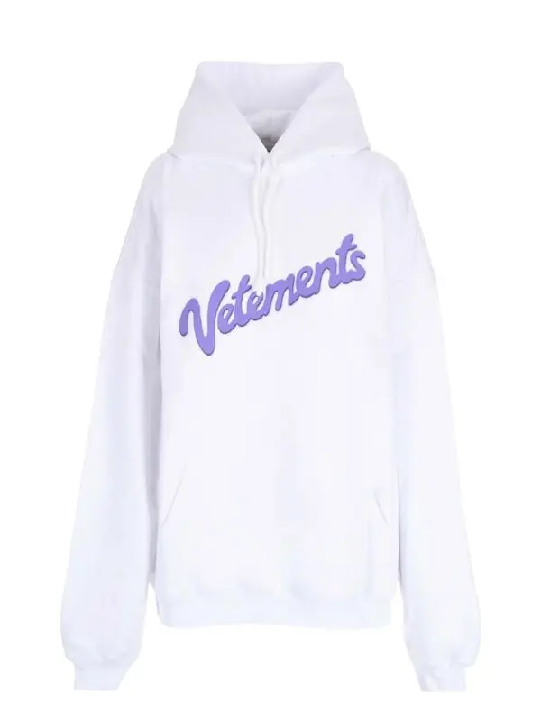 Vetements Logo-print Drawstring Hoodie - White
