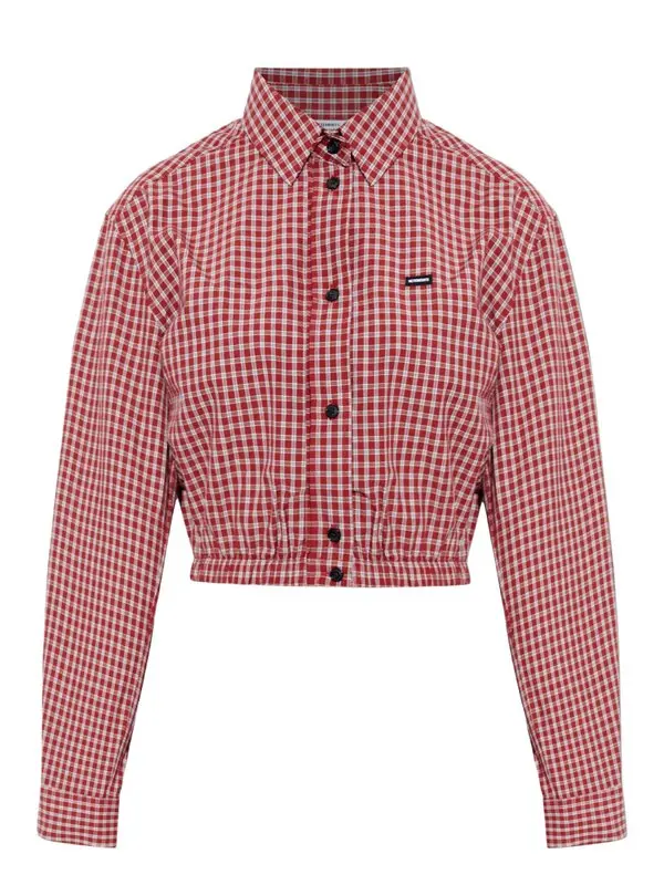 Vetements Checked Cropped Shirt - Red