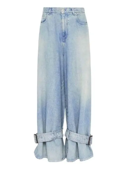 J.W.ANDERSON Jw Anderson Buckled Cuff Denim Jeans - Light Blue