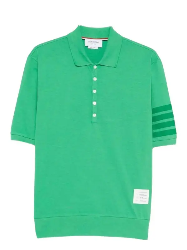 Thom Browne Stripe-detail Polo Shirt - Green