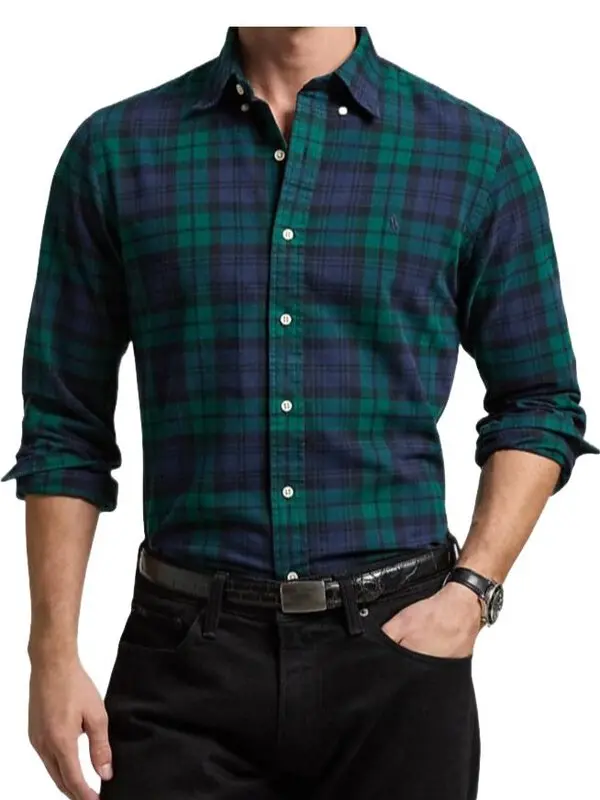 Polo Ralph Lauren Plaid Brushed Buttoned Oxford Shirt - Black