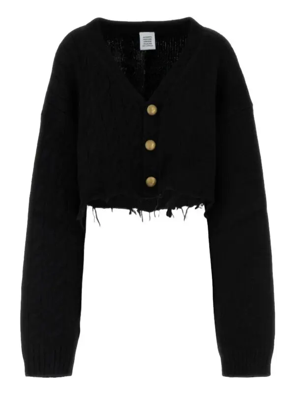 Vetements V-neck Knit Cardigan - Black