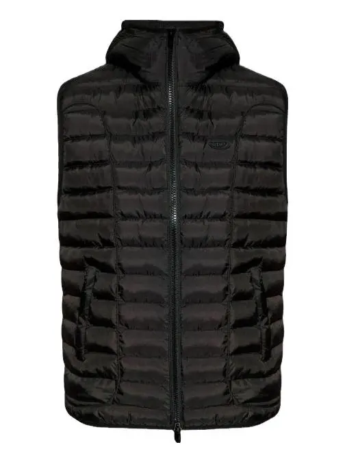 DIESEL® Quilted Hooded Vest - Black