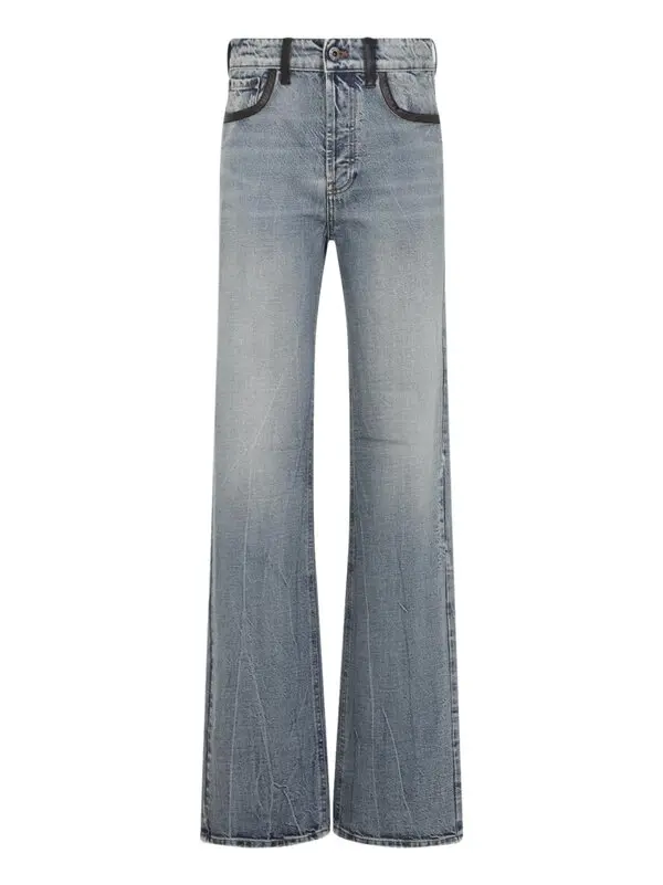 Miu Miu Wide Leg Denim Jeans - Light Blue
