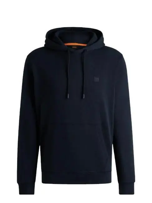 Hugo Boss Boss Logo Patch Drawstring Hoodie - Black
