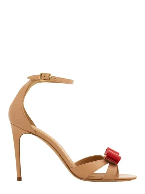 FERRAGAMO Vara Bow Heeled Sandals - Amaretti/biscotto