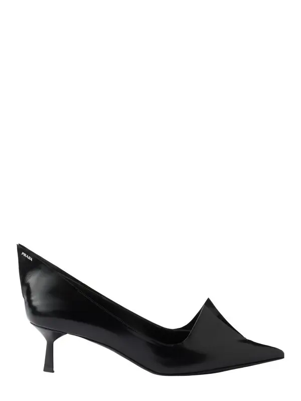 Prada Pointed-toe Slip-on Pumps With Patent Heel - Black