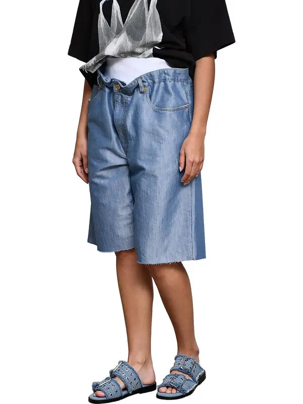 DARKPARK Elasticated Waistband Short Pants - Blue