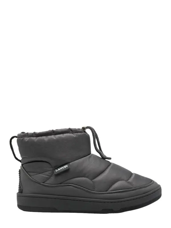 LANVIN Quilted Padded Drawstring Ankle Boots - Black