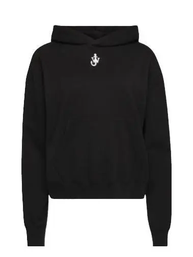 J.W.ANDERSON Jw Anderson Anchor Logo Cropped Hoodie - Black