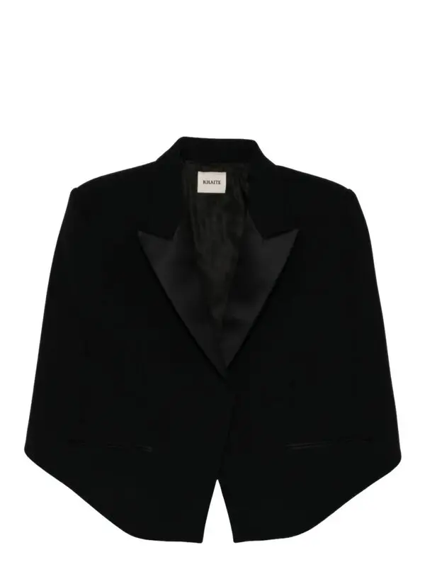 Khaite Satin Lapel Jacket - Black