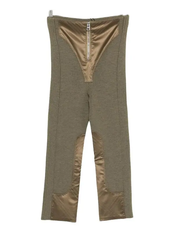 JEAN PAUL GAULTIER Ribbed Panel Trousers - Green