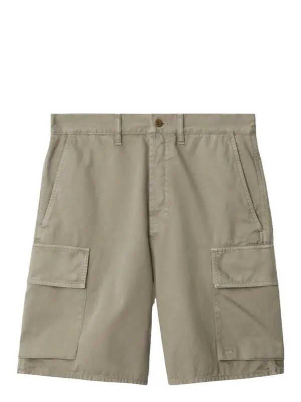 Burberry Logo Embroidered Cargo Shorts - Quill