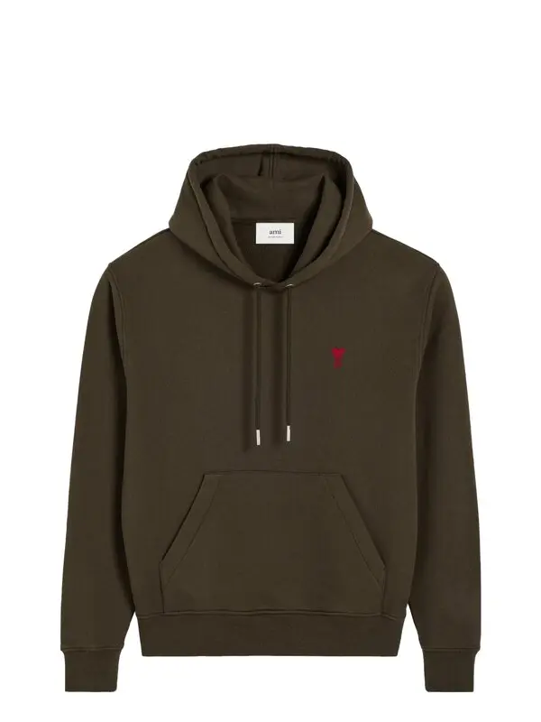Ami De Coeur Drawstring Hoodie - Dark Brown