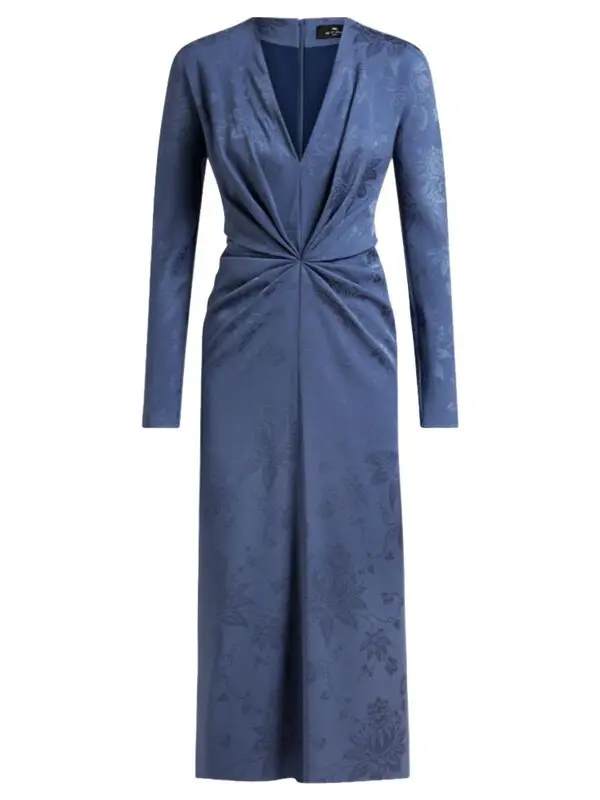 Etro Jacquard Knot Dress - Navy Blue