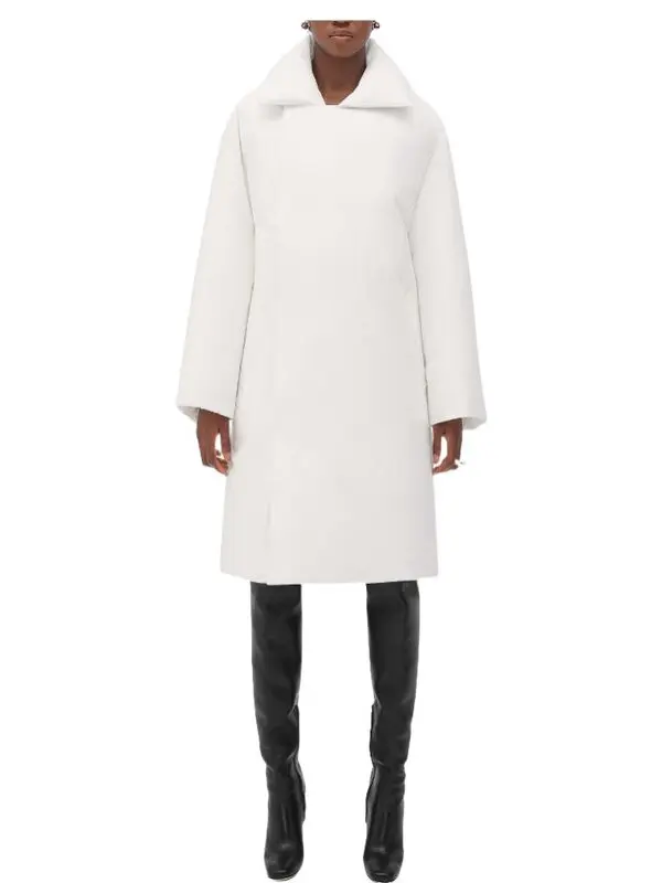 Bottega Veneta Long Down Jacket With Belt - White
