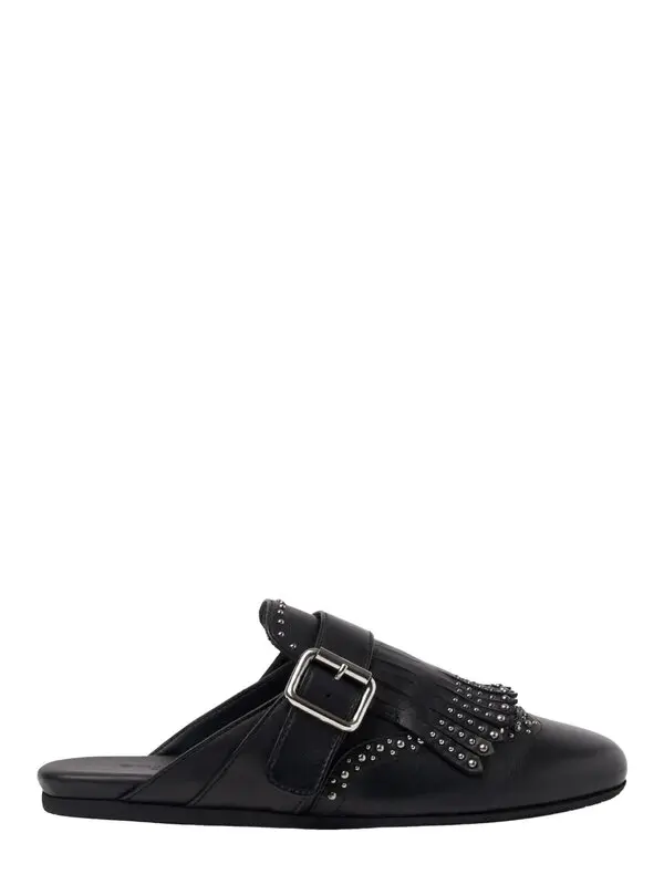 SCAROSSO Gaia Studded Mule Flat - Black