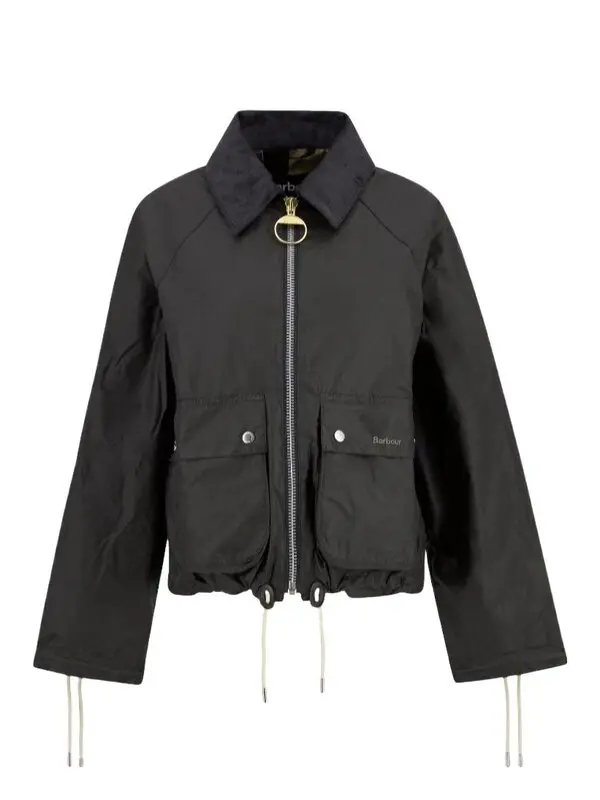Barbour Corduroy Collar Zip-up Jacket - Black