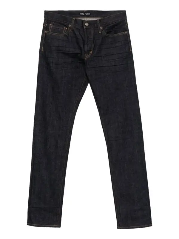 TOM FORD Skinny Jeans With Logo Patch - Blue