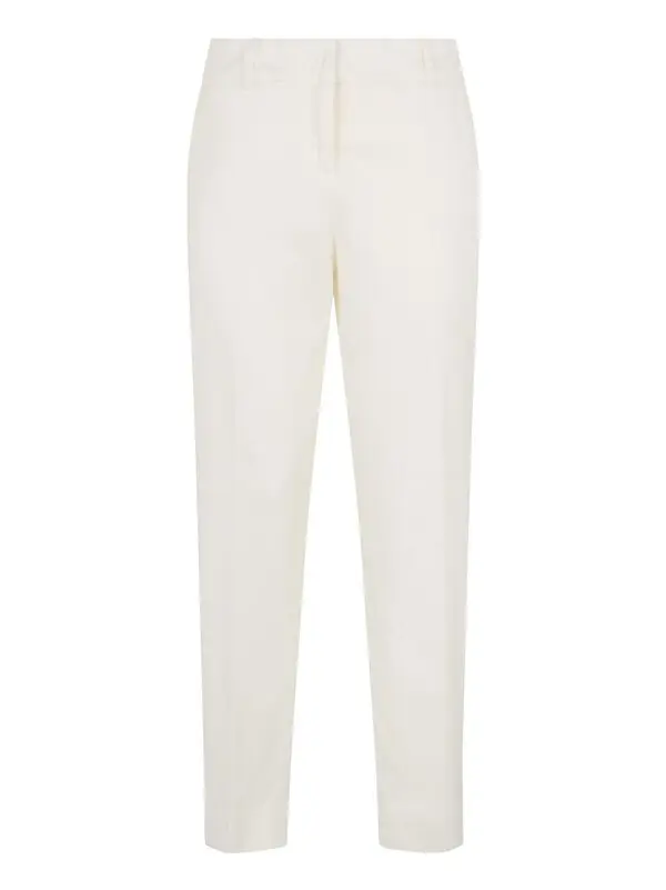 Peserico Slim Ankle Pants - White