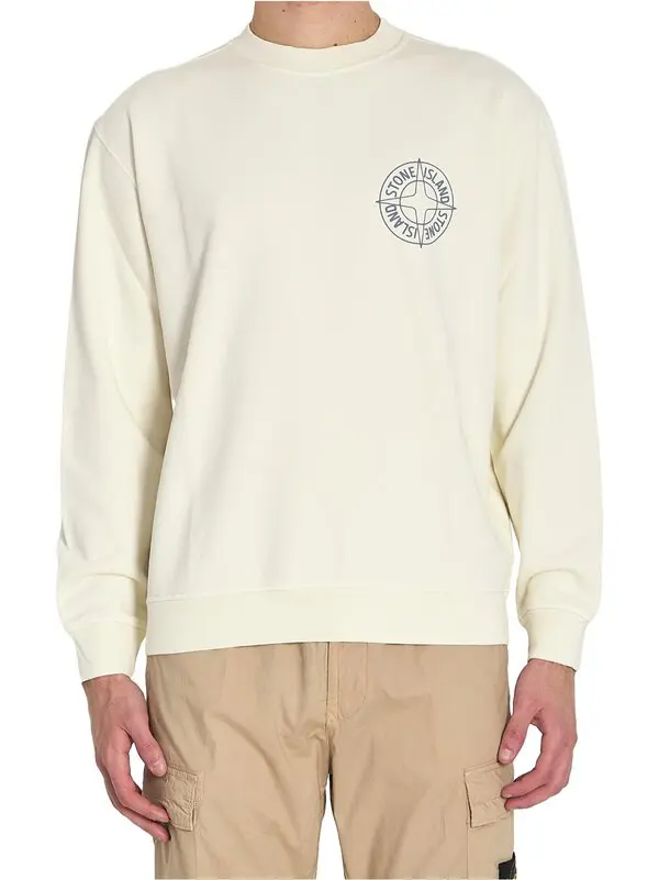Stone Island Long Sleeve Crewneck Sweatshirt - Off White