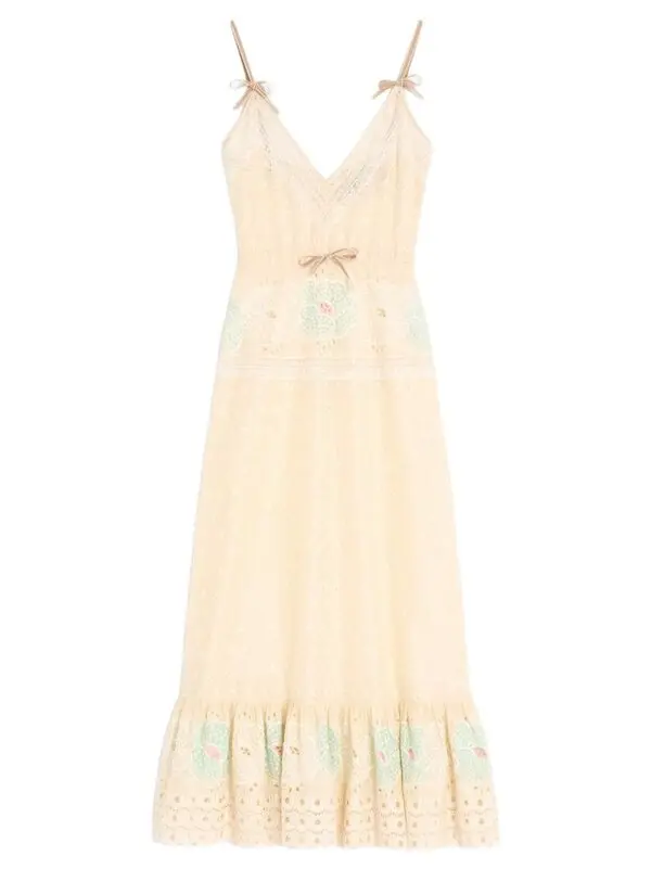 Valentino Garavani Sangallo Midi Dress - Light Yellow