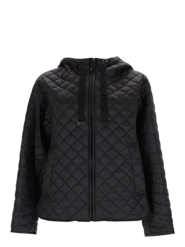 Max Mara Diamond-quilted Hooded Jacket - Black