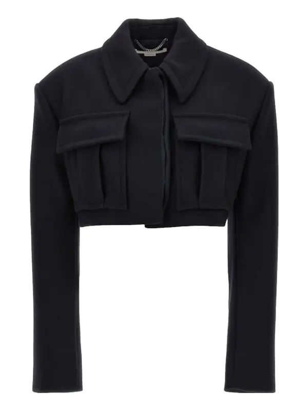 Stella McCartney Long-sleeved Cropped Jacket - Black
