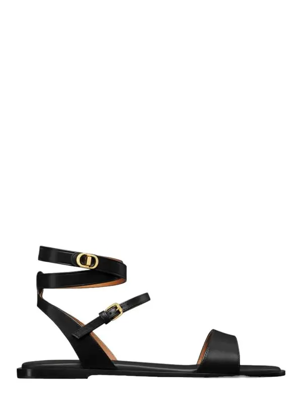 Dior 30 Montaigne Flat Sandal - Black