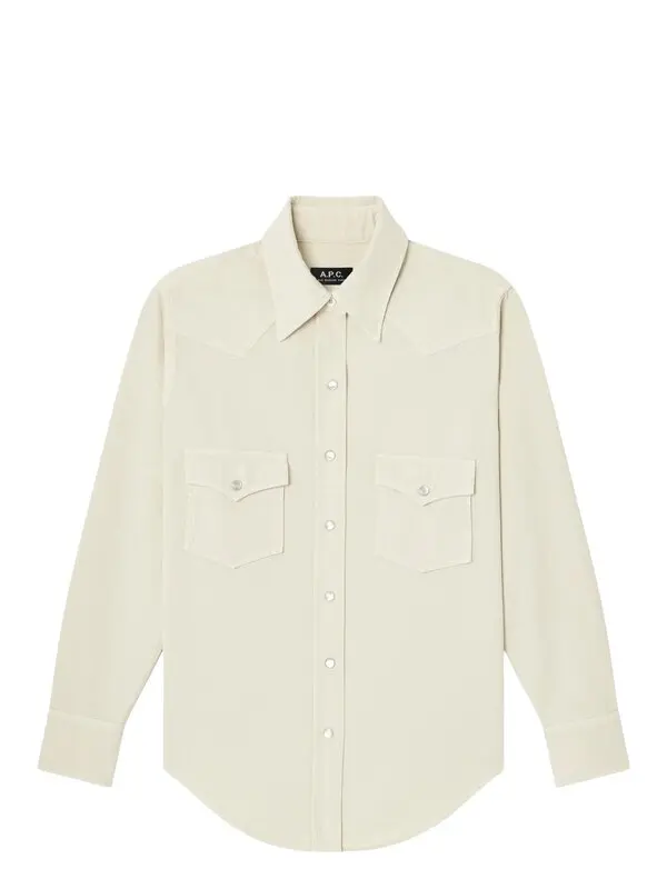 A.p.c. Western Shirt With Patchwork Detail - Taupe
