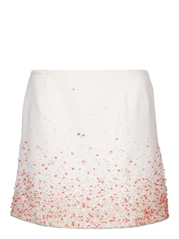 Dior Beaded Embroidery Miniskirt - White