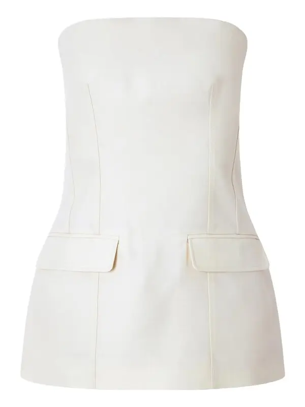 TOTEME Strapless Crepe Top With Flap Pockets - Off White