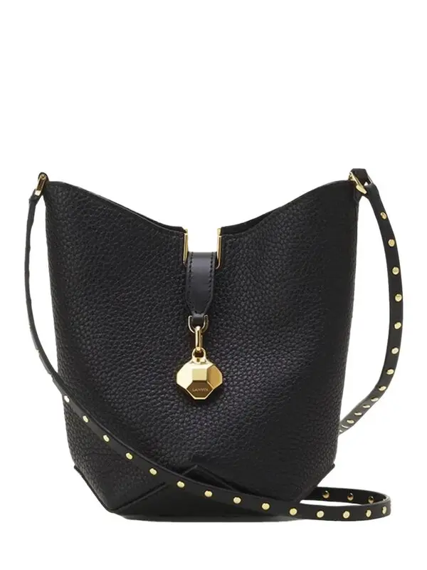 LANVIN Studded Drawstring Crossbody Bag - Black