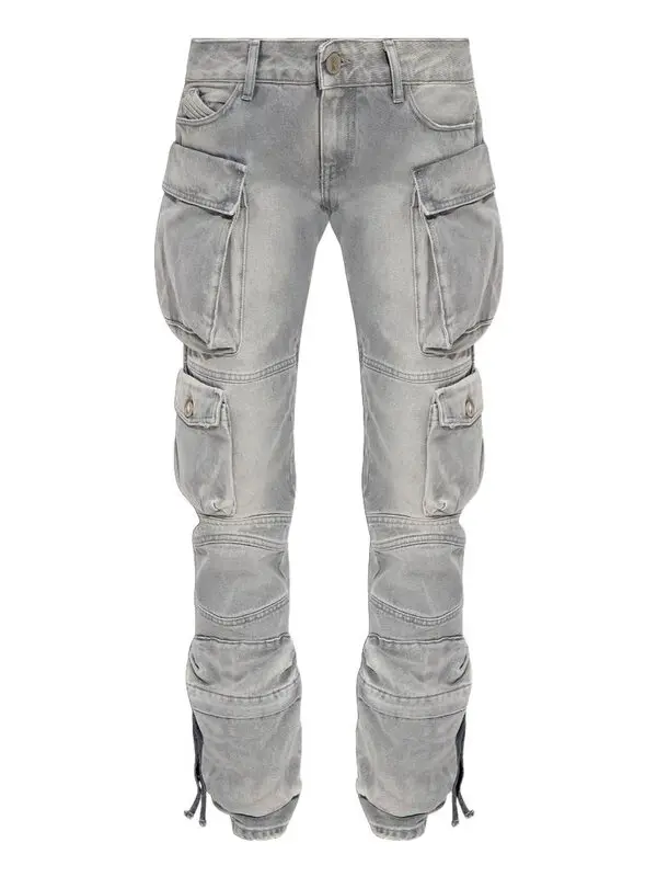 Attico The Essie Tapered Cargo Long Pants - Gray