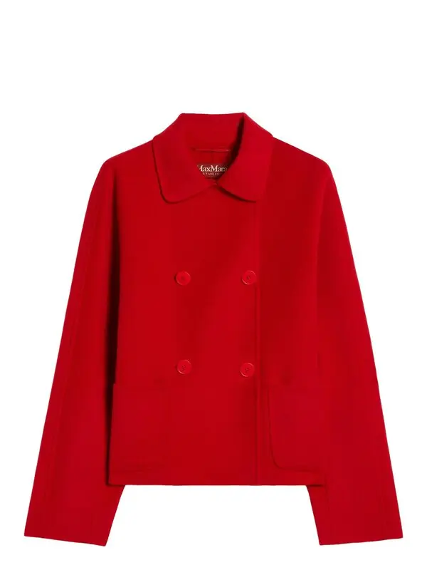 Max Mara Double Breasted Wool And Cashmere Jacket - Red