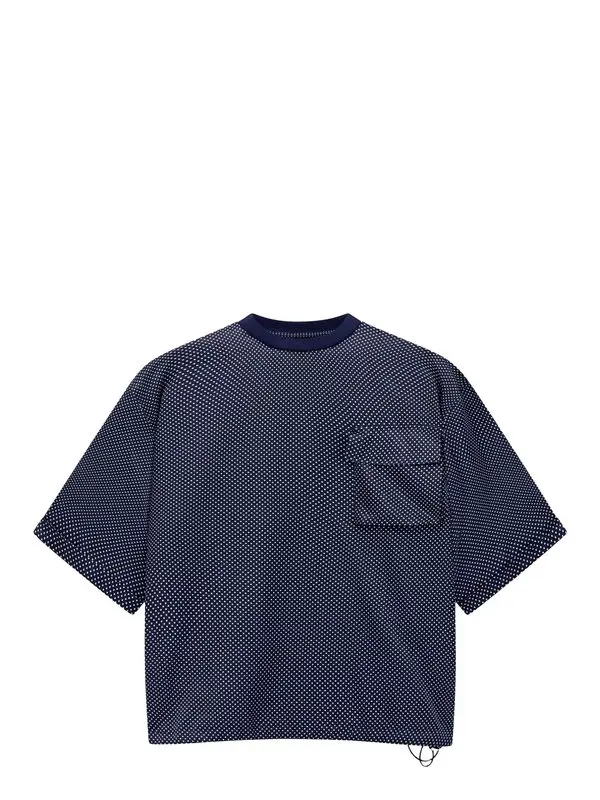Giorgio Armani Micro Dot Short Sleeve Sweater - Black