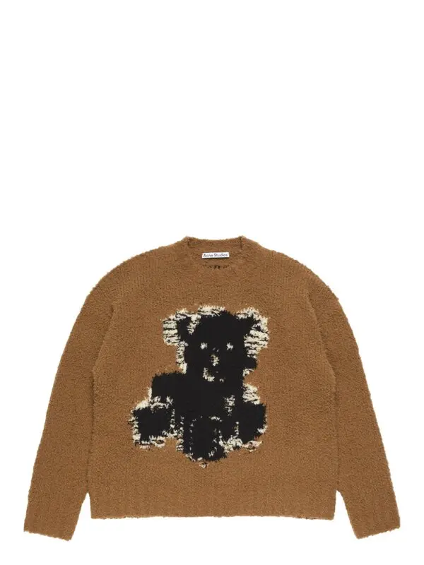 Acne Studios Teddy Bear Jacquard Crewneck Jumper - Brown
