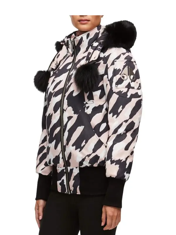 Moose Knuckles Hooded Down Jacket With Ribbon Cuffs And Waist - Black