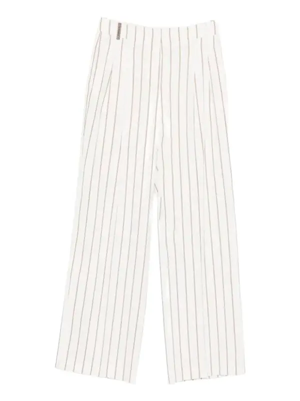 Peserico Pinstriped Tailored Trousers - White