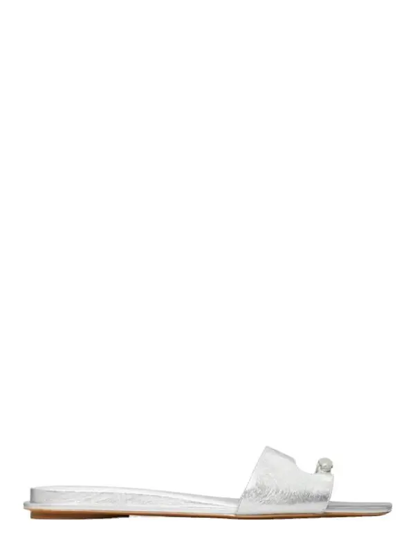 Tory Burch Pierced Slides - Bright Silver/silver