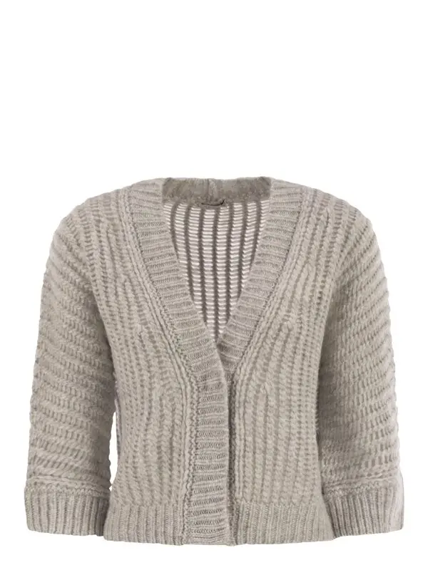 Peserico Openwork Knit Cardigan - Nude