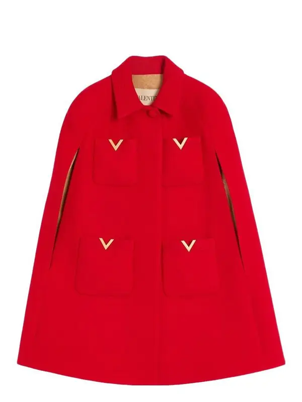 Valentino Garavani Drill Double Cape - Red