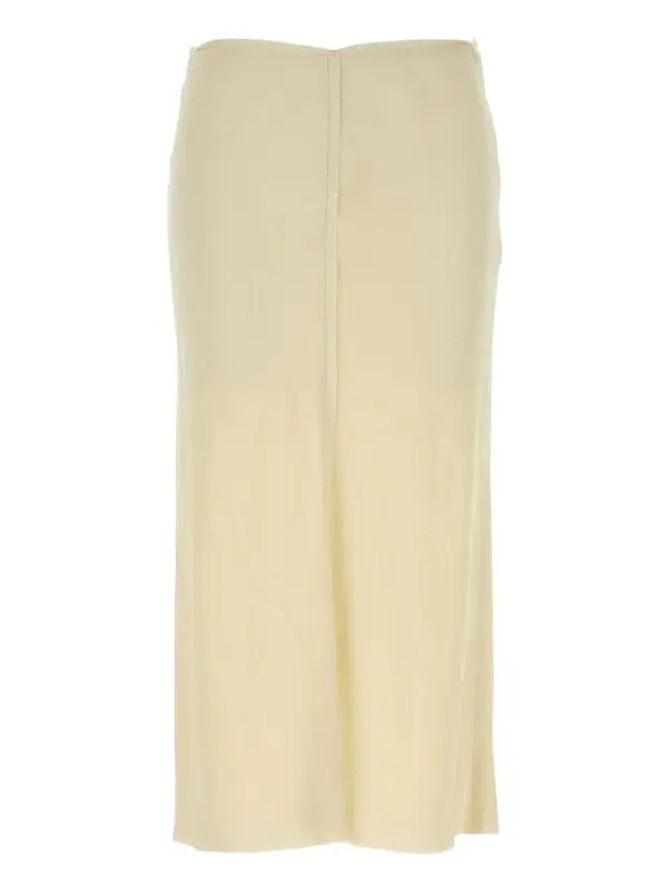 Ami Straight Hem Midi Skirt - Ivory