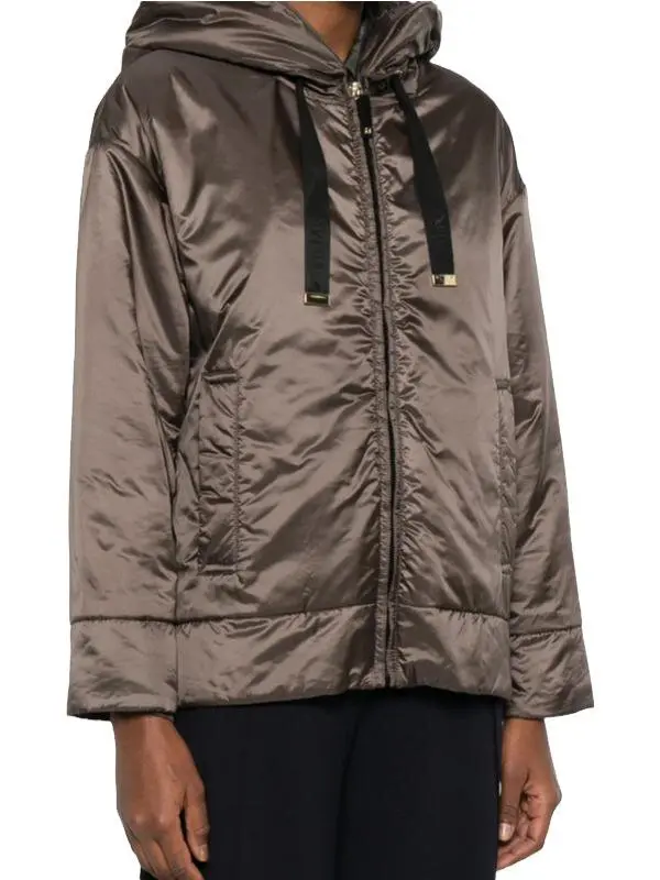 Max Mara Long-sleeved Hooded Cotton Jacket - Brown