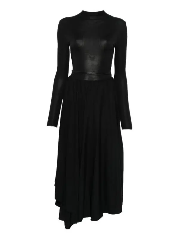 Alaïa Long-sleeved Midi Dress - Black