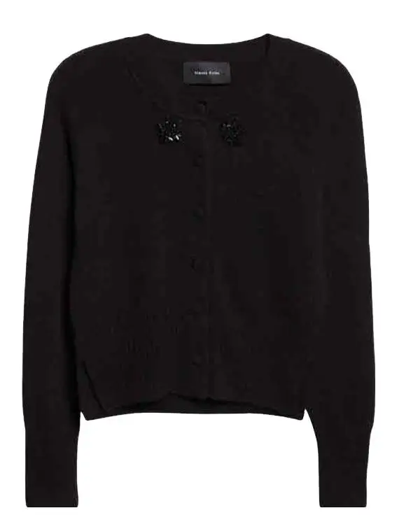 Simone Rocha Embellished Cashmere Cardigan - Black