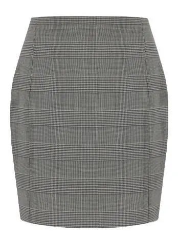 Balmain Houndstooth Mini Skirt - Grey
