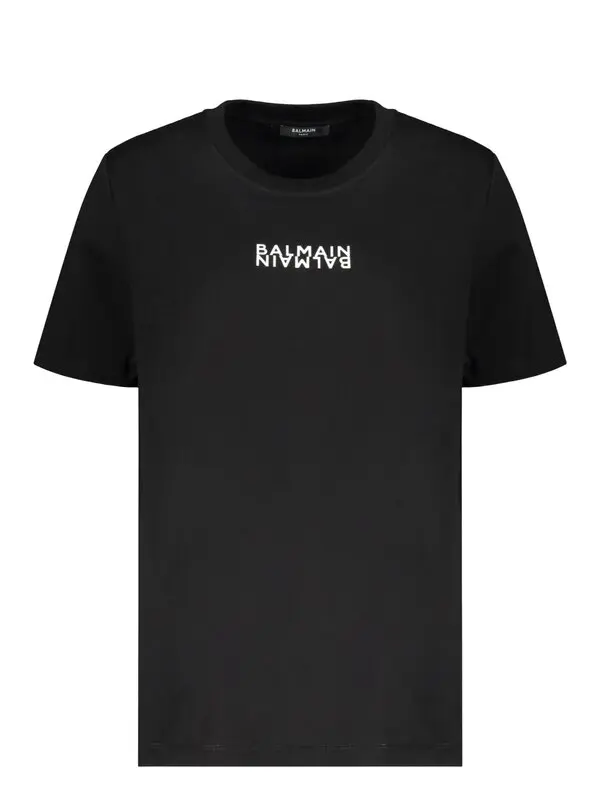 Balmain Logo Print T-shirt - Black