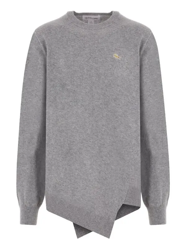 Comme Des Garçons X Lacoste Asymmetrical Round Neck Sweater - Grey