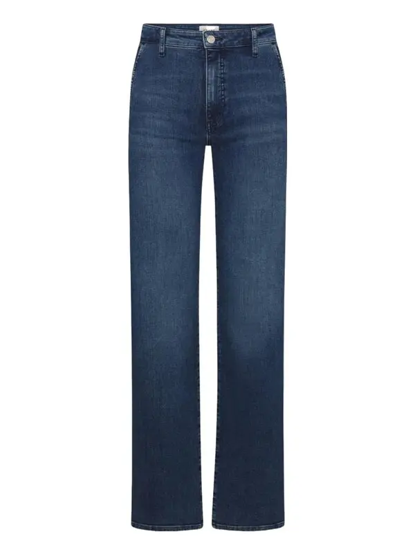 FRAME High-waisted Straight-leg Jeans - Blue